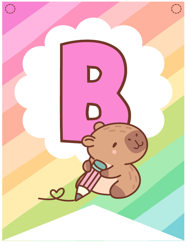 Banderín para el salón de clases bienvenidos capibara ilustrado ...