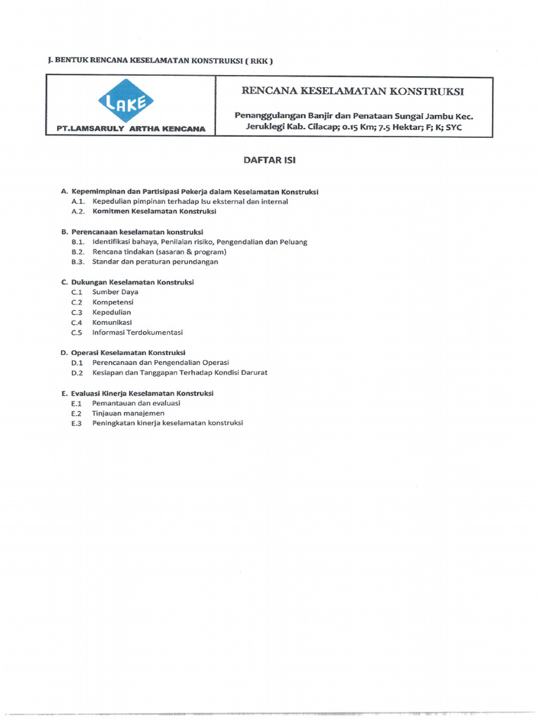 RKK Penataan SUNGAI JAMBU | PDF