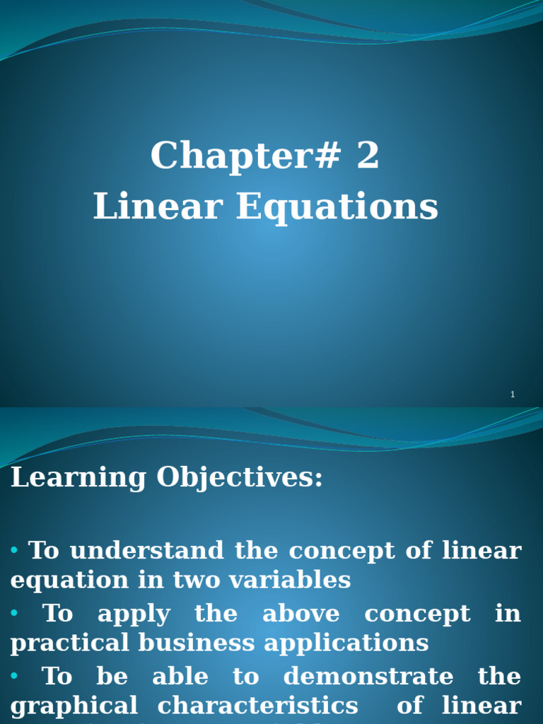 Business Applications of Linear Equations | PDF | Equations ...