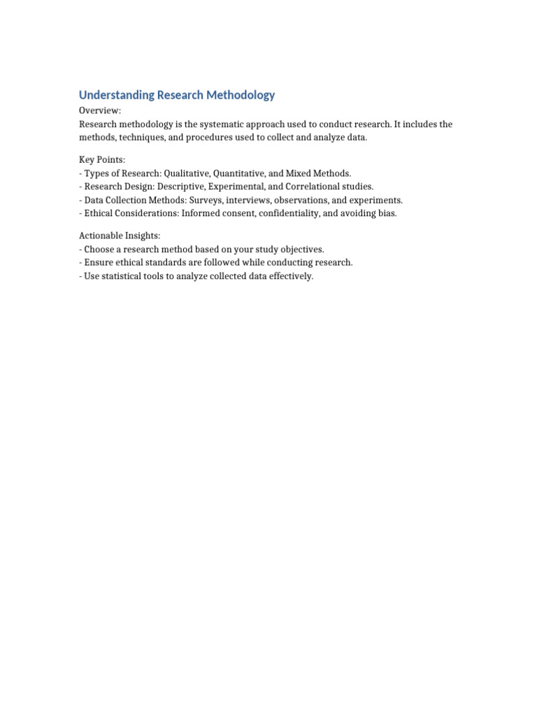 Research Methodology Essentials | PDF
