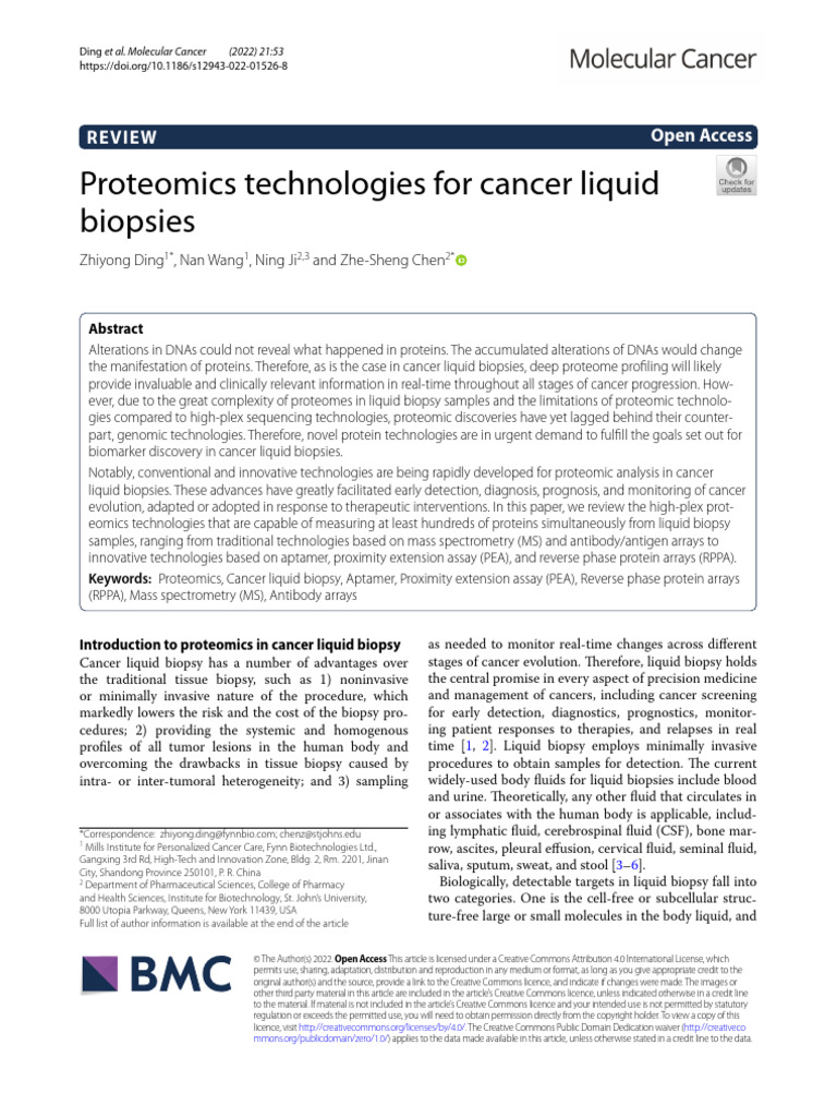 Tổng quan proteomics | PDF | Proteomics | Biopsy