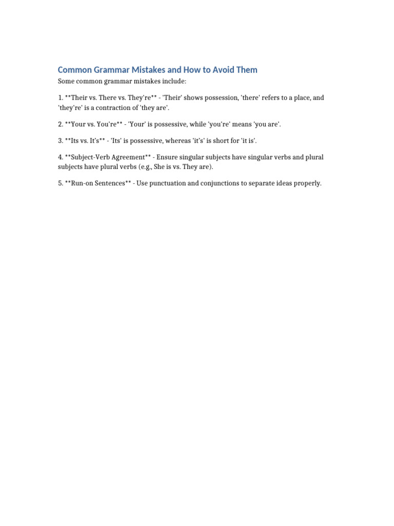 Common Grammar Mistakes | PDF