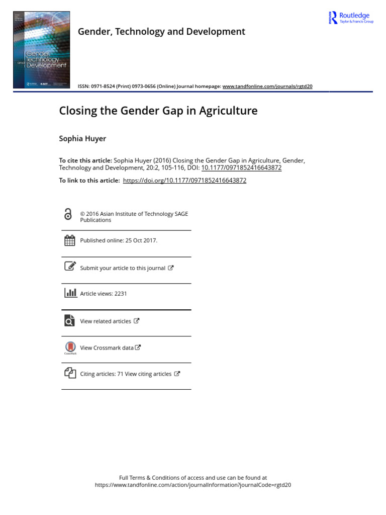 Closing the Gender Gap in Agriculture | PDF | Agriculture | Climate Change
