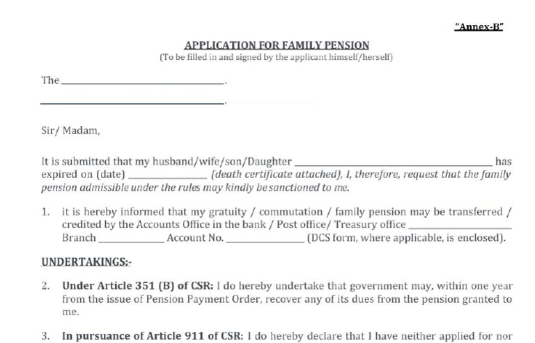 Family Pension Annex B | PDF