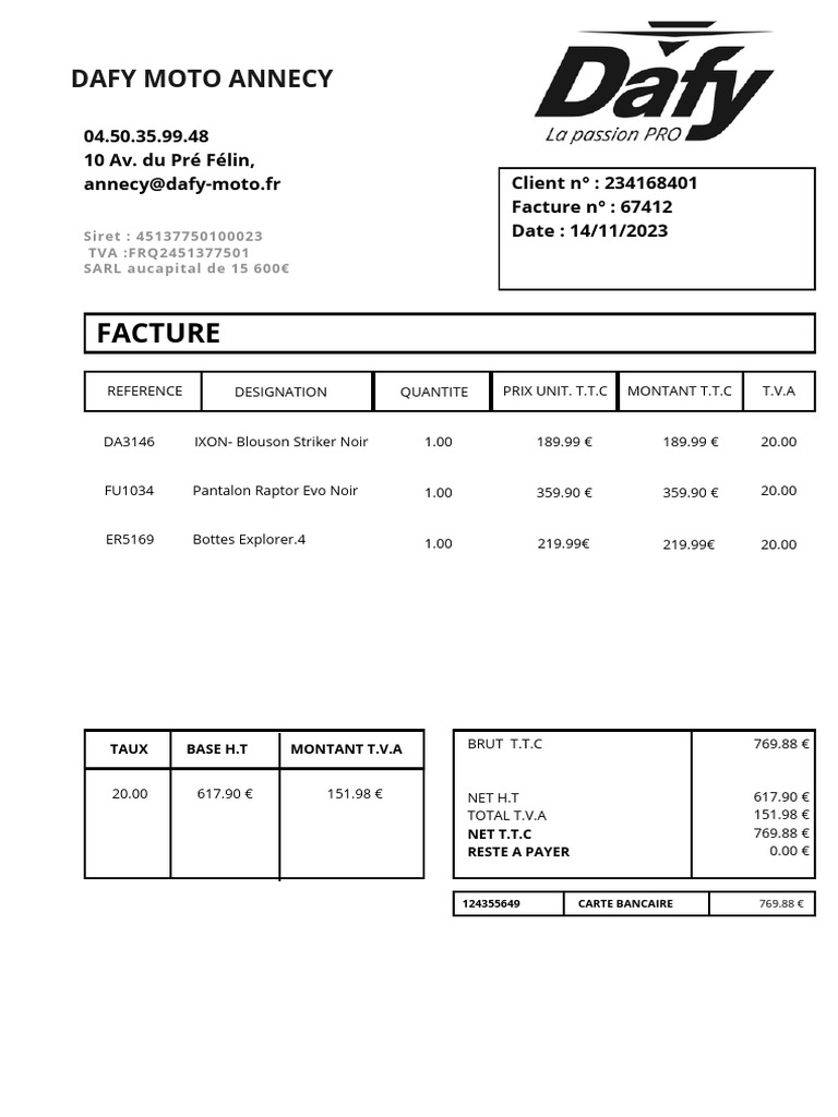 Facture Dafy Moto1 | PDF