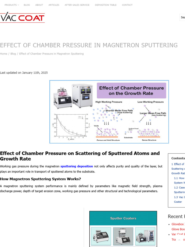 Effect of Chamber Pressure in Magnetron Sputtering - 2 Factors | PDF ...