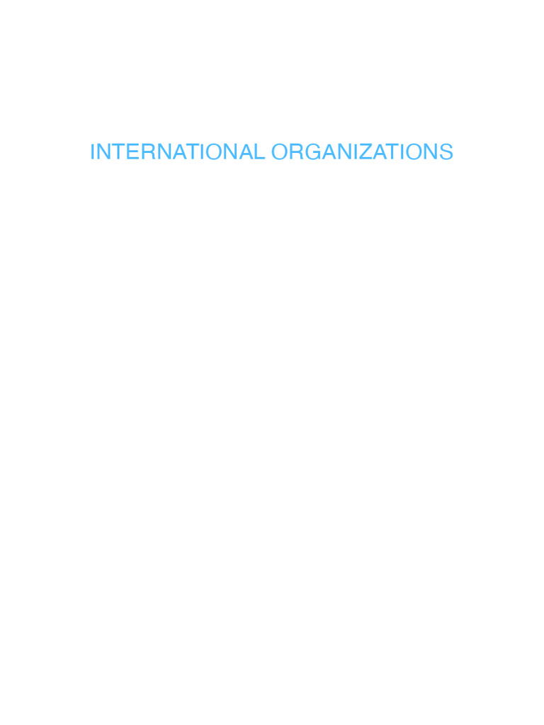 Overview of International Organizations | PDF | United Nations ...
