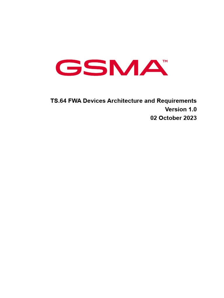 TS.64 v1.0 FWA Devices Architecture and Requirements | PDF | I Pv6 ...