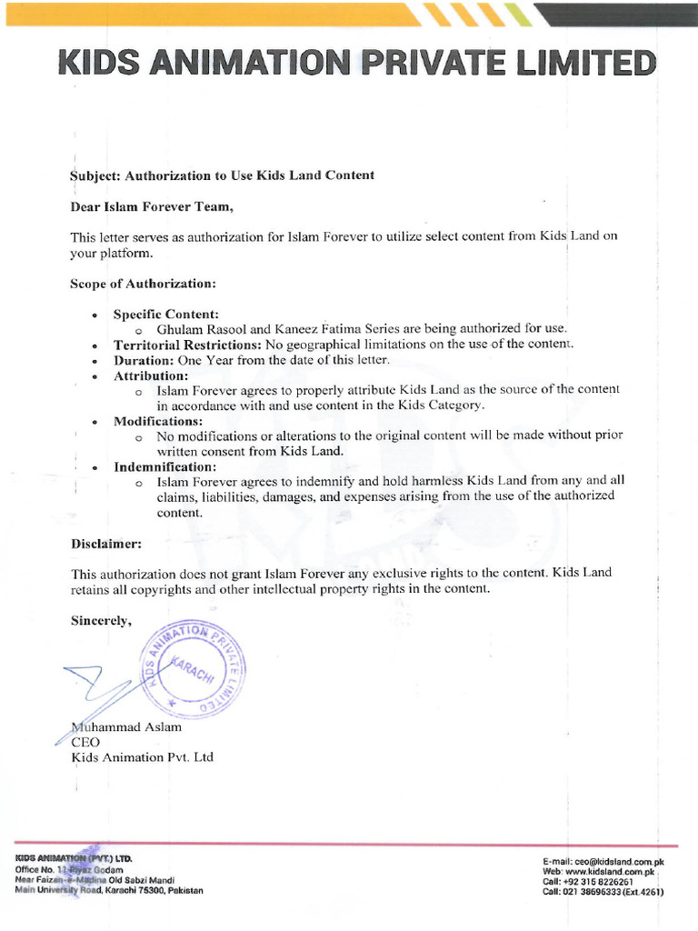 Kids Land Letter | PDF