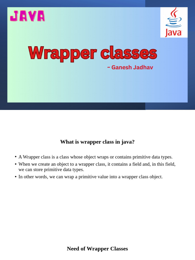 Wrapper Class | PDF