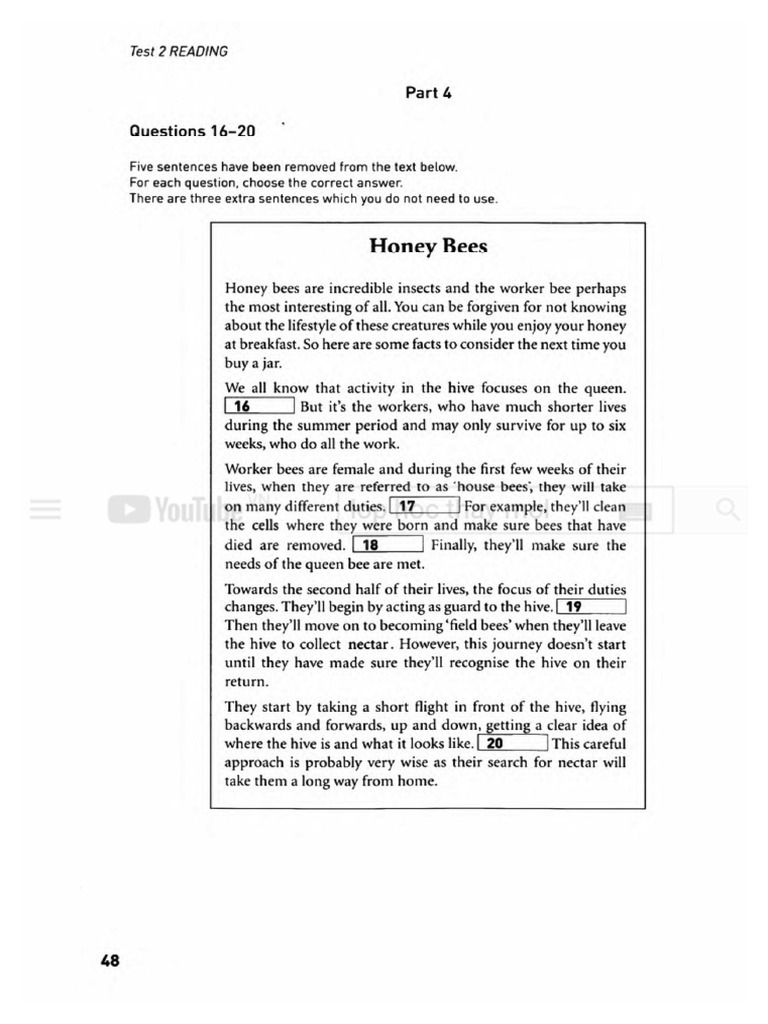 Reading Part 4 B1 | PDF