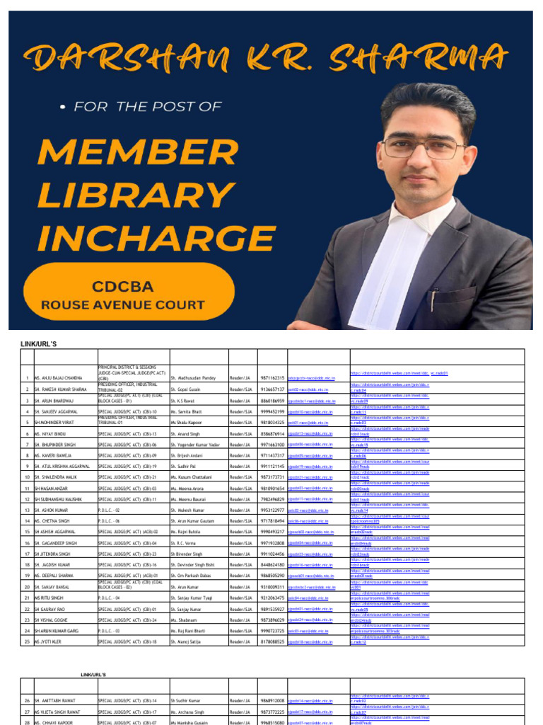 Virtual Court Links for Delhi Judiciary | PDF