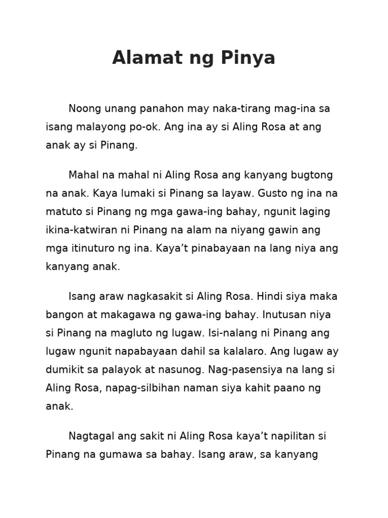 Alamat NG Pinya | PDF