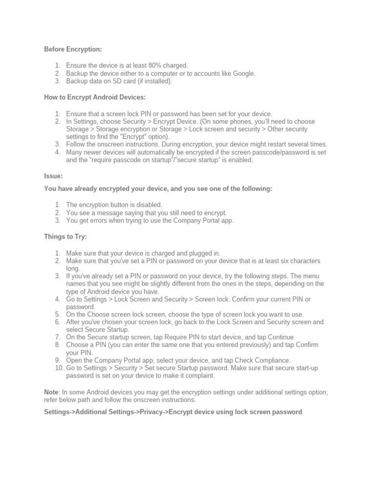 Android device Encryption | PDF