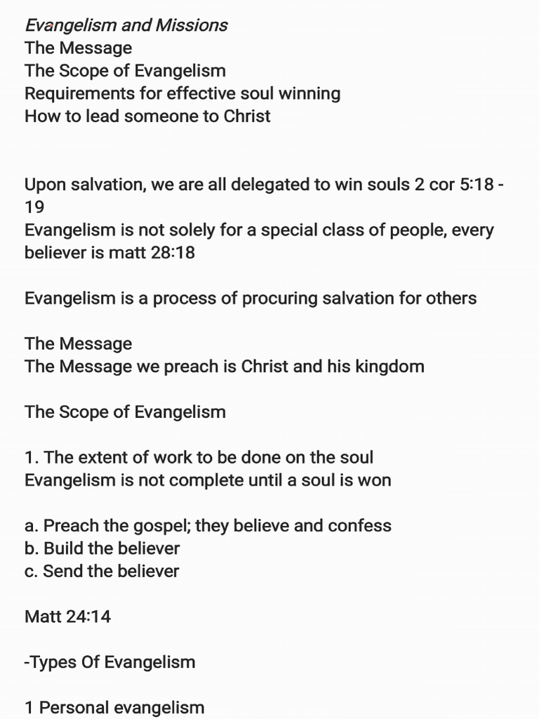 SSF Missions and Evangelism | PDF