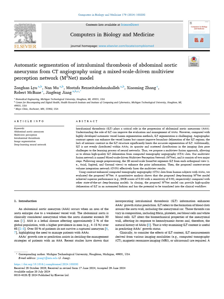 Computers in Biology and Medicine | PDF | Image Segmentation | Sensitivity And Specificity