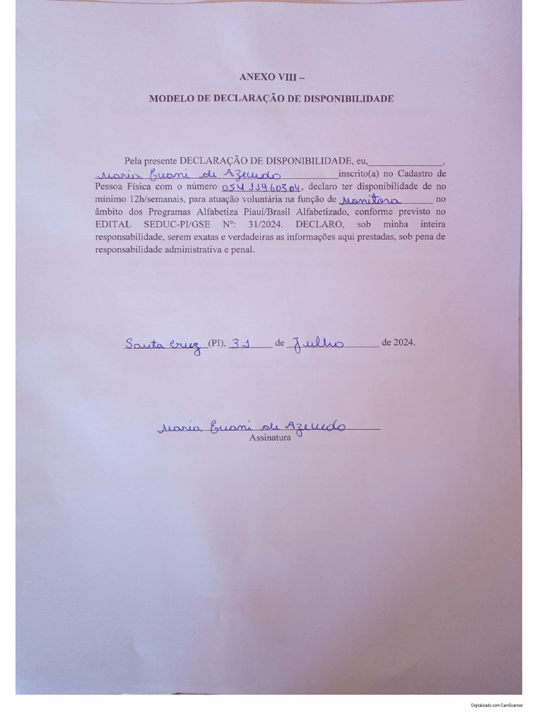 Declaração Dispo31-07-2024 14.26 | PDF