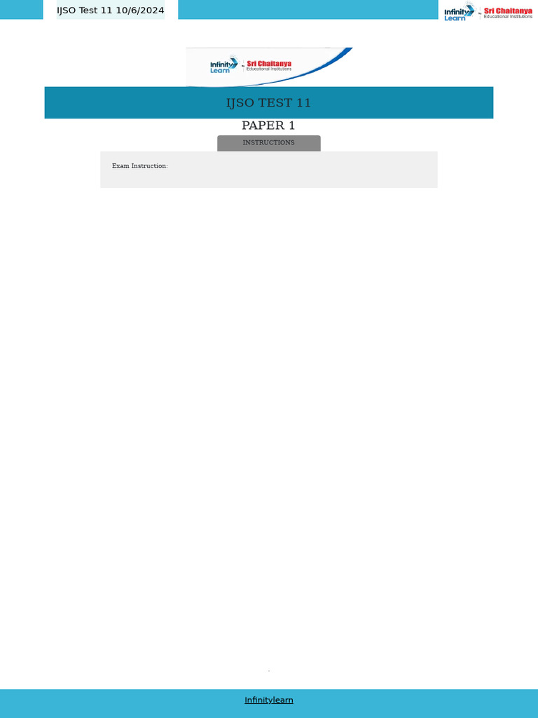 IJSO Test 11 Instructions and Solutions | PDF | Cell (Biology ...