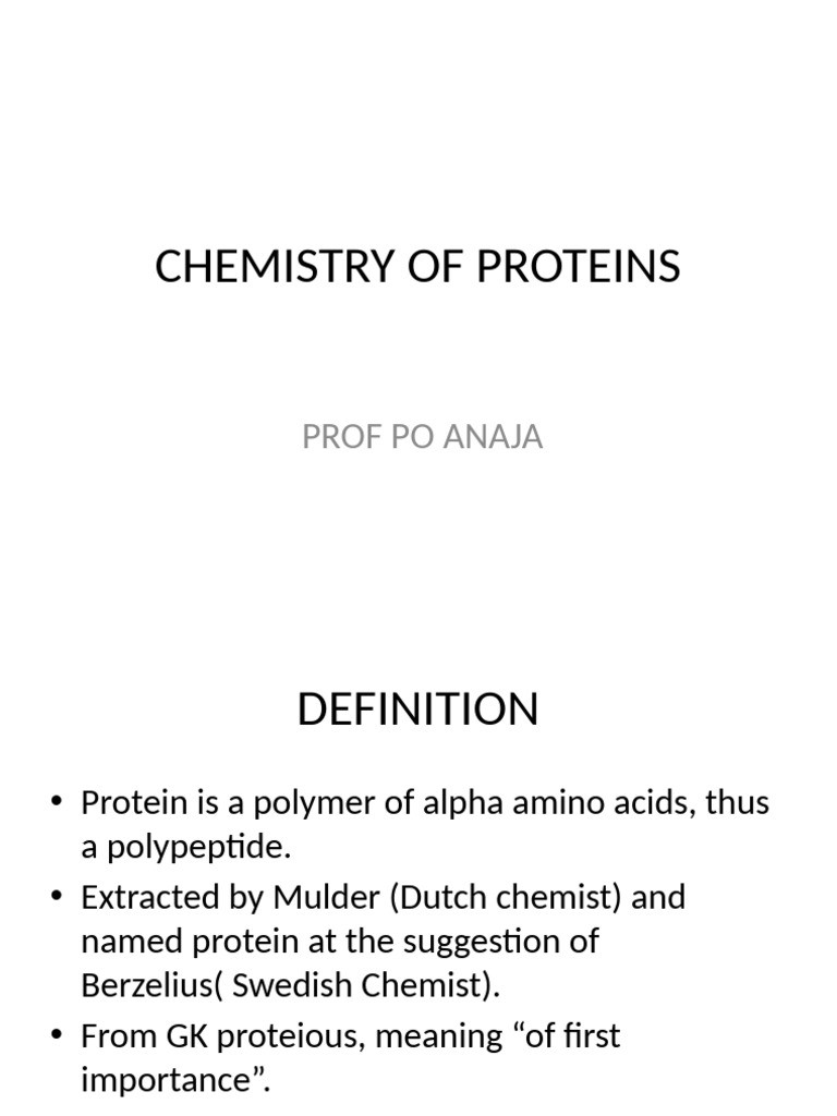 Chemistry of Proteins | PDF | Proteins | Denaturation (Biochemistry)
