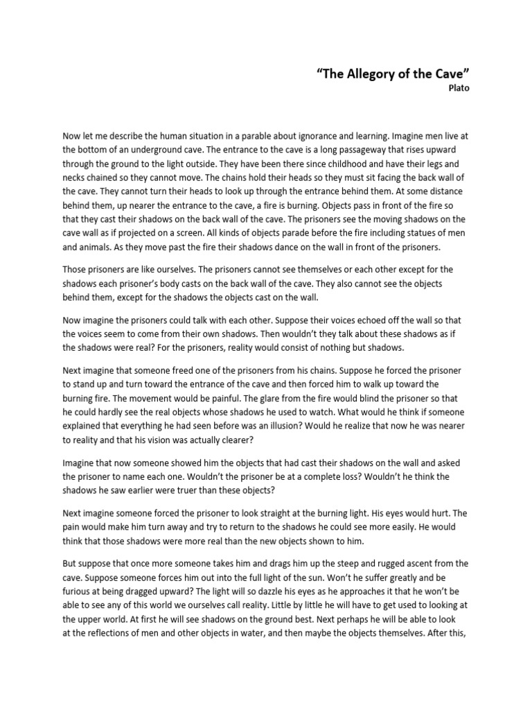 Platos Allegory of The Cave | PDF