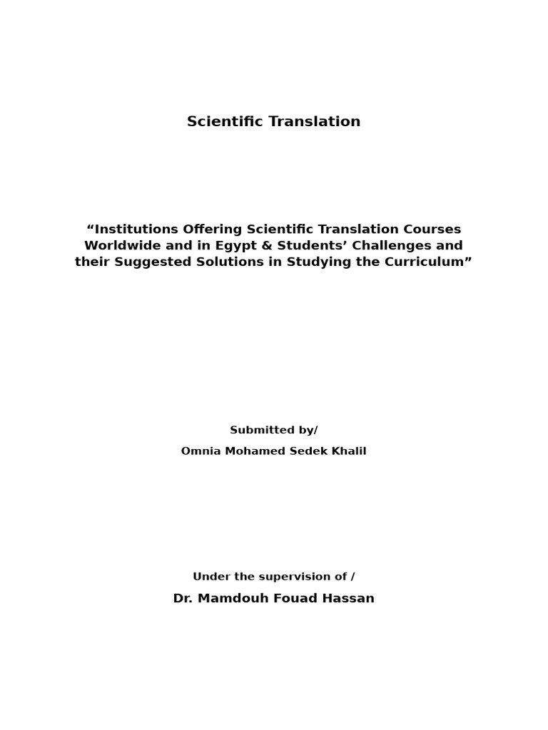 Global Scientific Translation Programs | PDF | Translations | Medicine