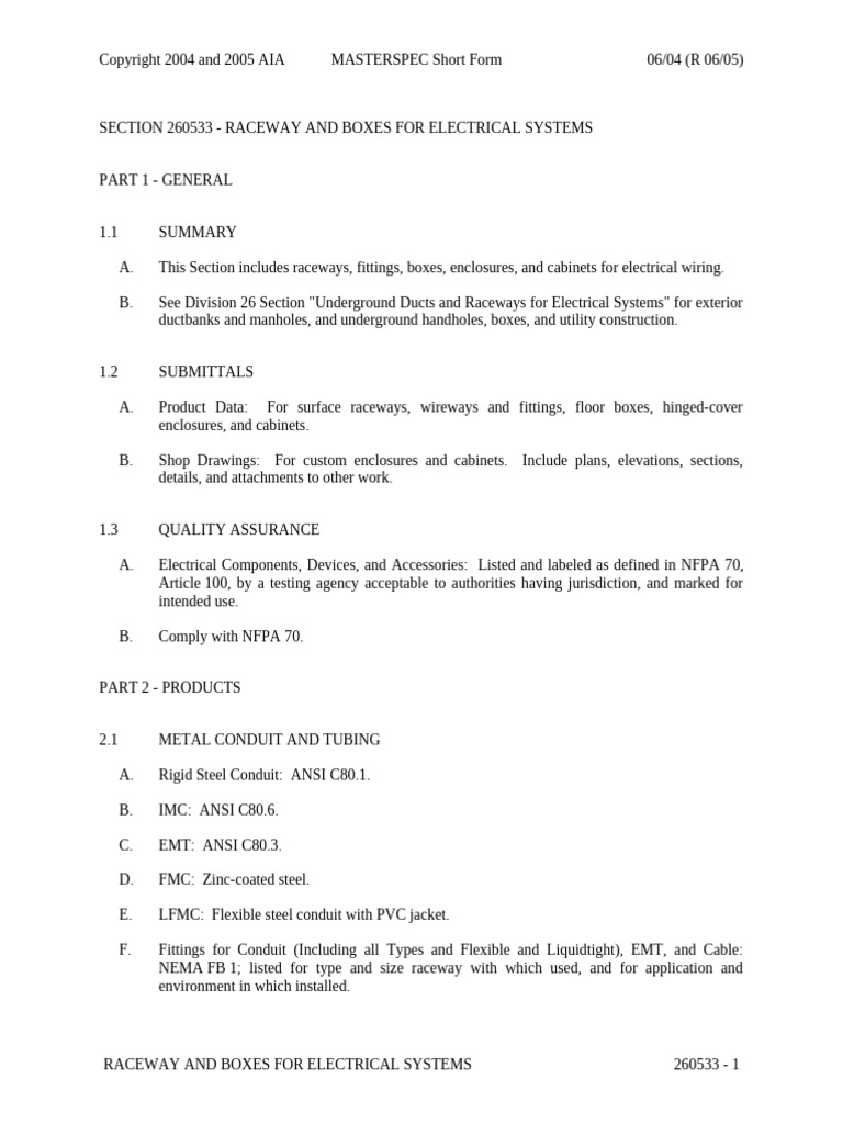 SF - Raceway and Boxes For Electrical Systems | PDF | Building ...
