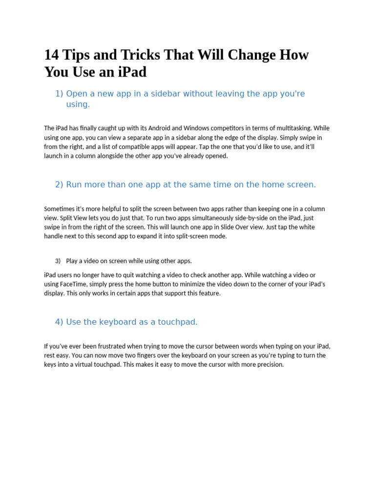 Ipad Tips And Tricks Pdf Ios I Pad