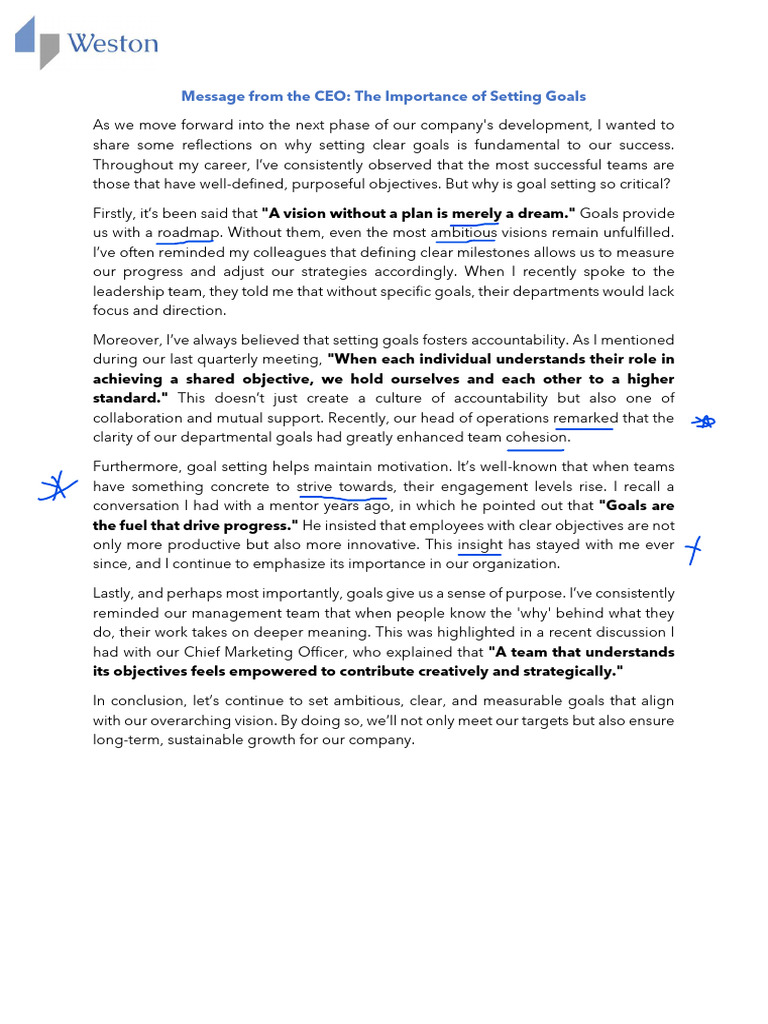 The Importance of Setting Goals | PDF | Goal | Goal Setting