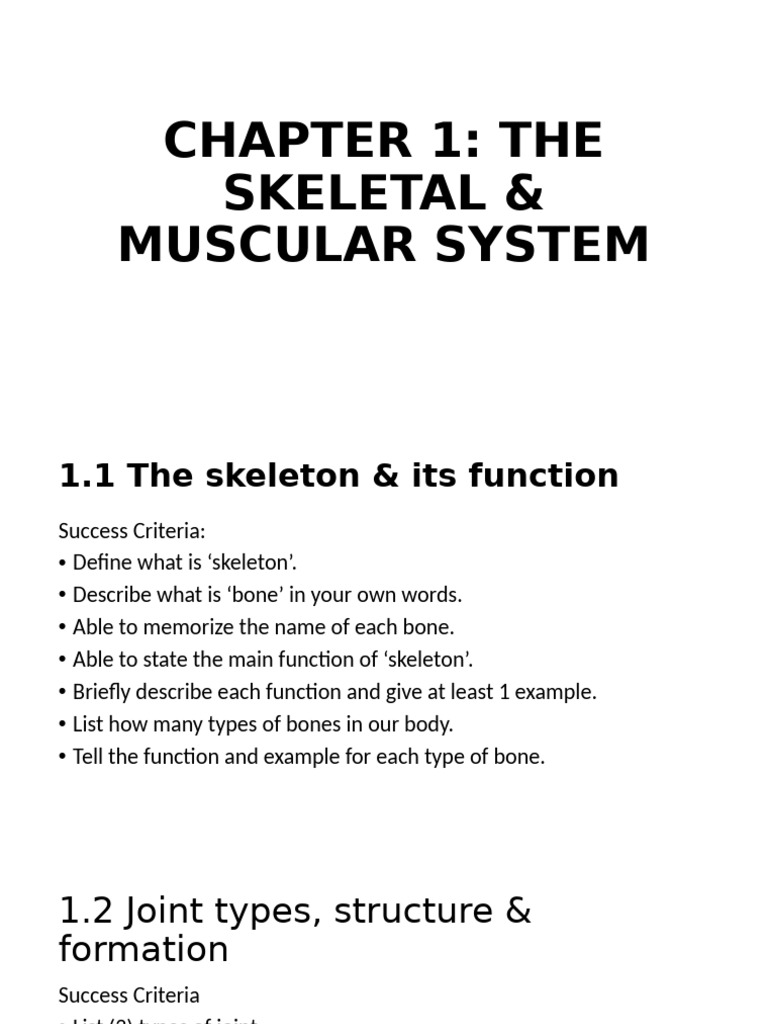 Chapter 1 (Skeletal and Muscle) (Autosaved) | PDF
