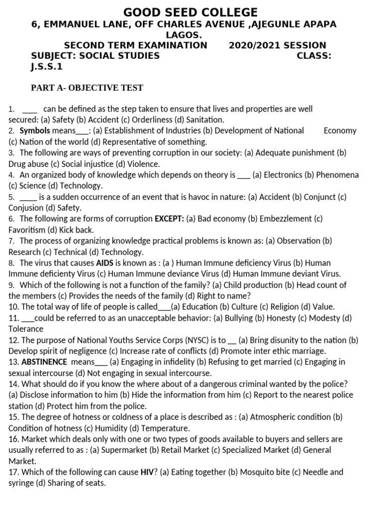 Good Seed College Soc - STD | PDF | Deviance (Sociology) | Marriage