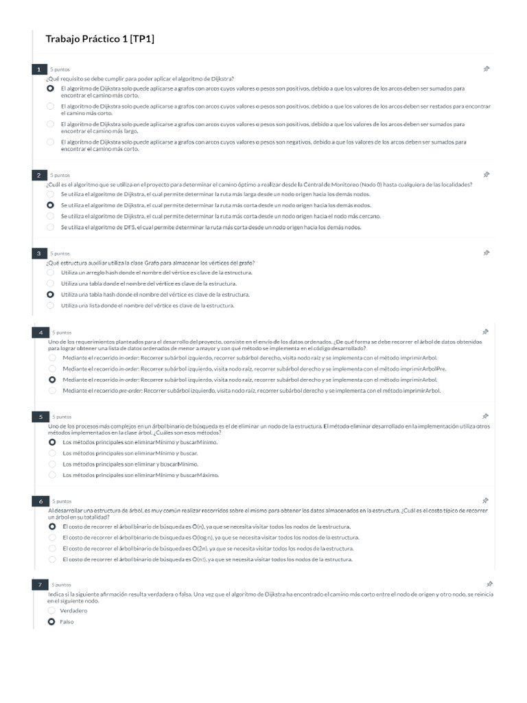 Taller AyED2 tp1 100% | PDF