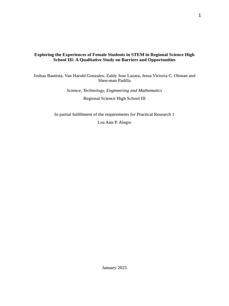 Research Chapter 1 3 | PDF | Focus Group | Science, Technology ...