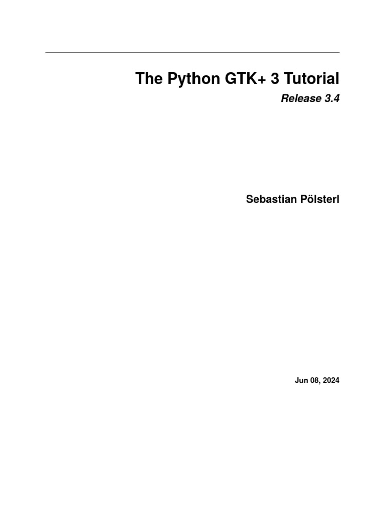 Python Gtk 3 Tutorial Readthedocs Io En Latest Pdf String Computer