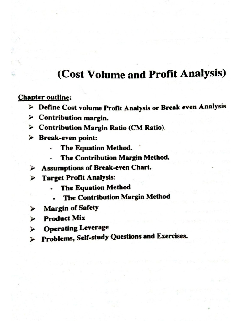 Chapter 06 Cost - Volume - Profit Analysis | PDF