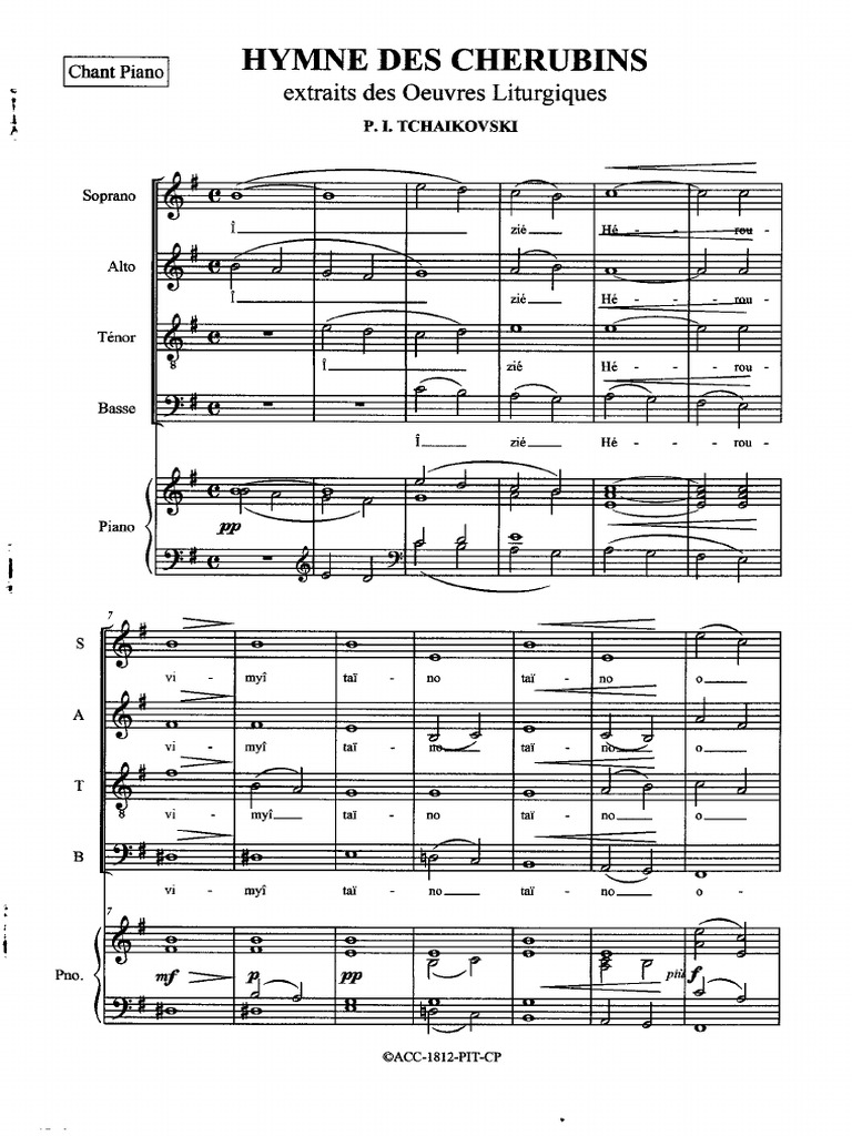 Hymne Cherubins Tchaikovsky | PDF