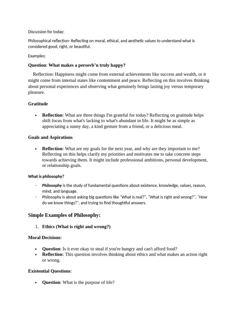 Introduction To Philosophy Discussion For Today | PDF | Existence ...