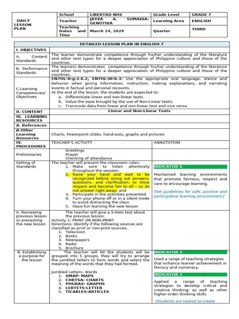 Lesson Plan Co 2 2023 2024 - 110528 | PDF | Mosquito | Nonverbal ...
