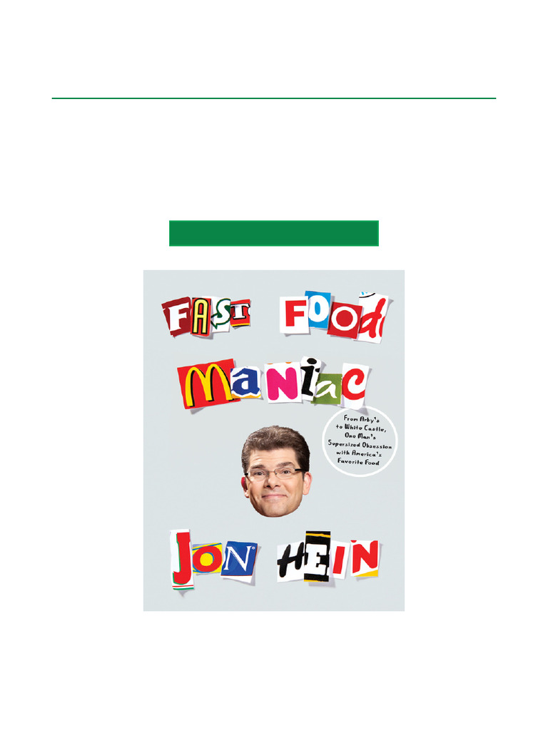 Fast Food Maniac: A Culinary Journey | PDF