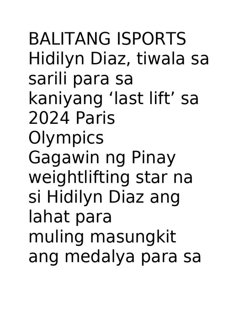 Balitang Isports | PDF