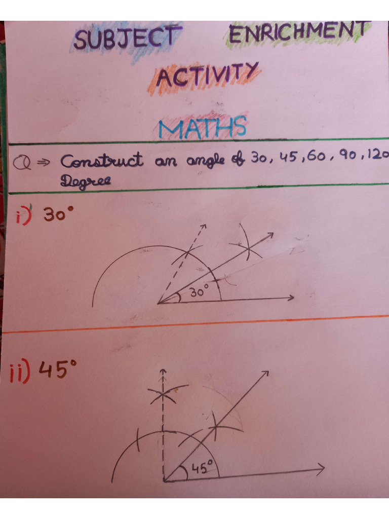 Angles Class 6 | PDF