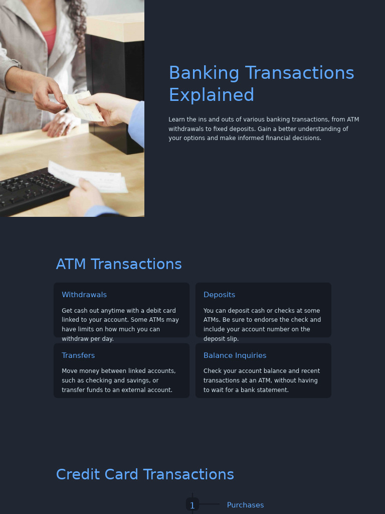 Banking Transactions Explained | PDF | Cheque | Credit Card