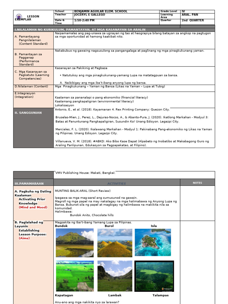 AP 4 Lesson Exemplar Q2 | PDF