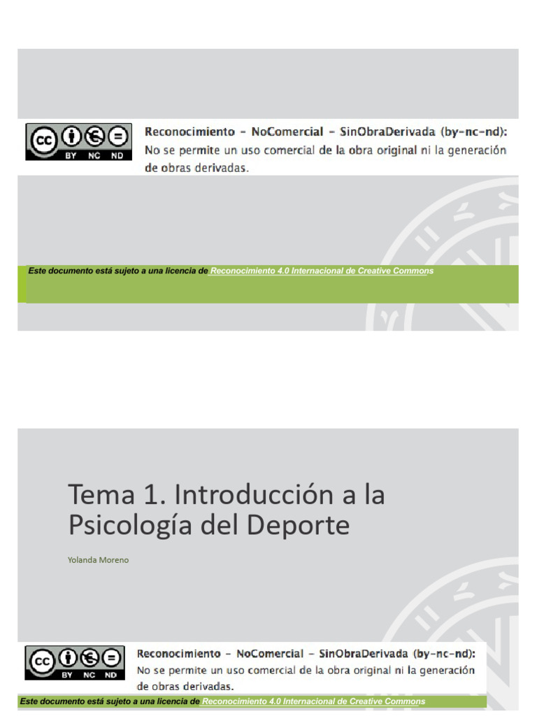 CC TEMA 1. Introducción A La Psicologia Del Deporte | PDF | Sicología | Conceptos psicologicos