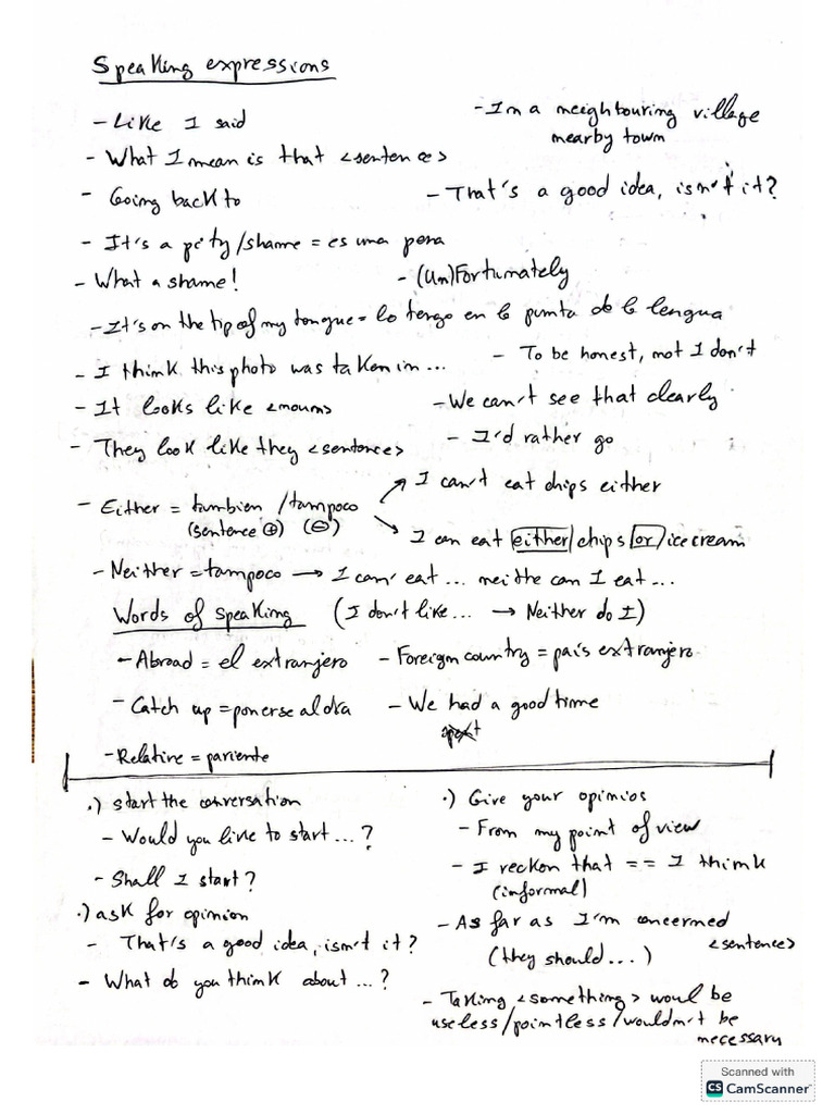 Speaking Expressions | PDF