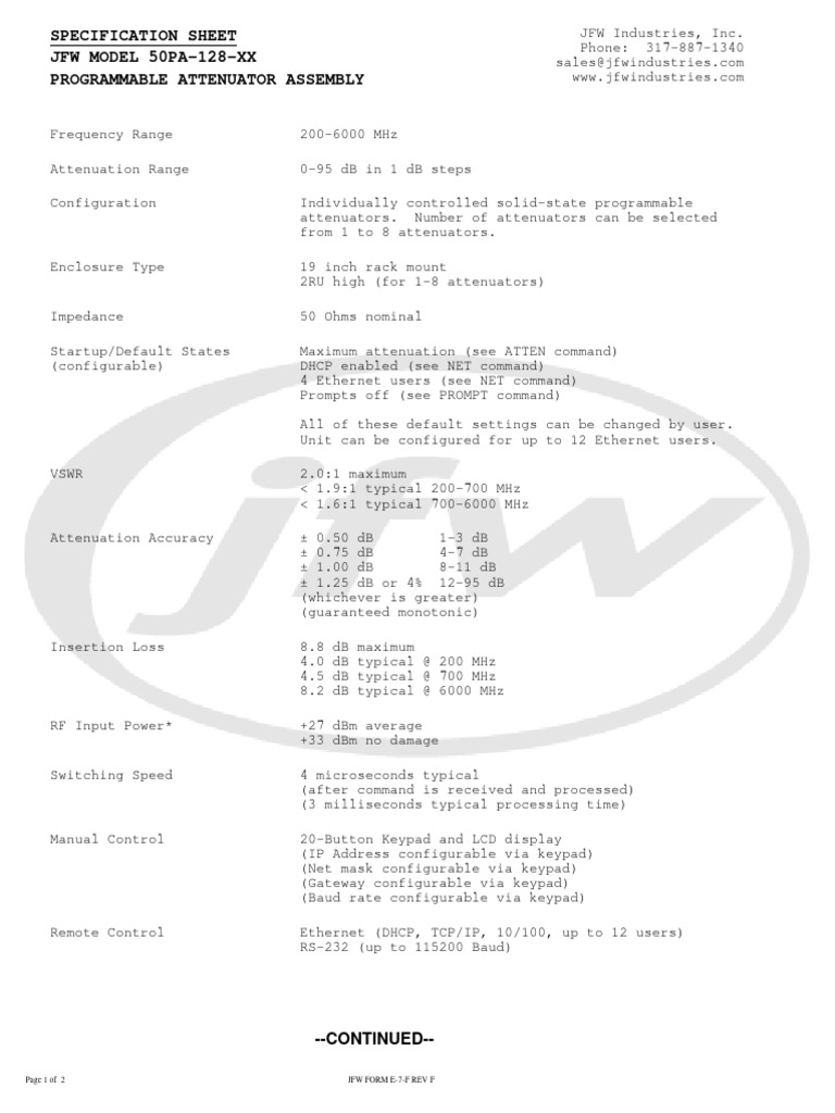 Specification Sheet | PDF | Information And Communications Technology ...