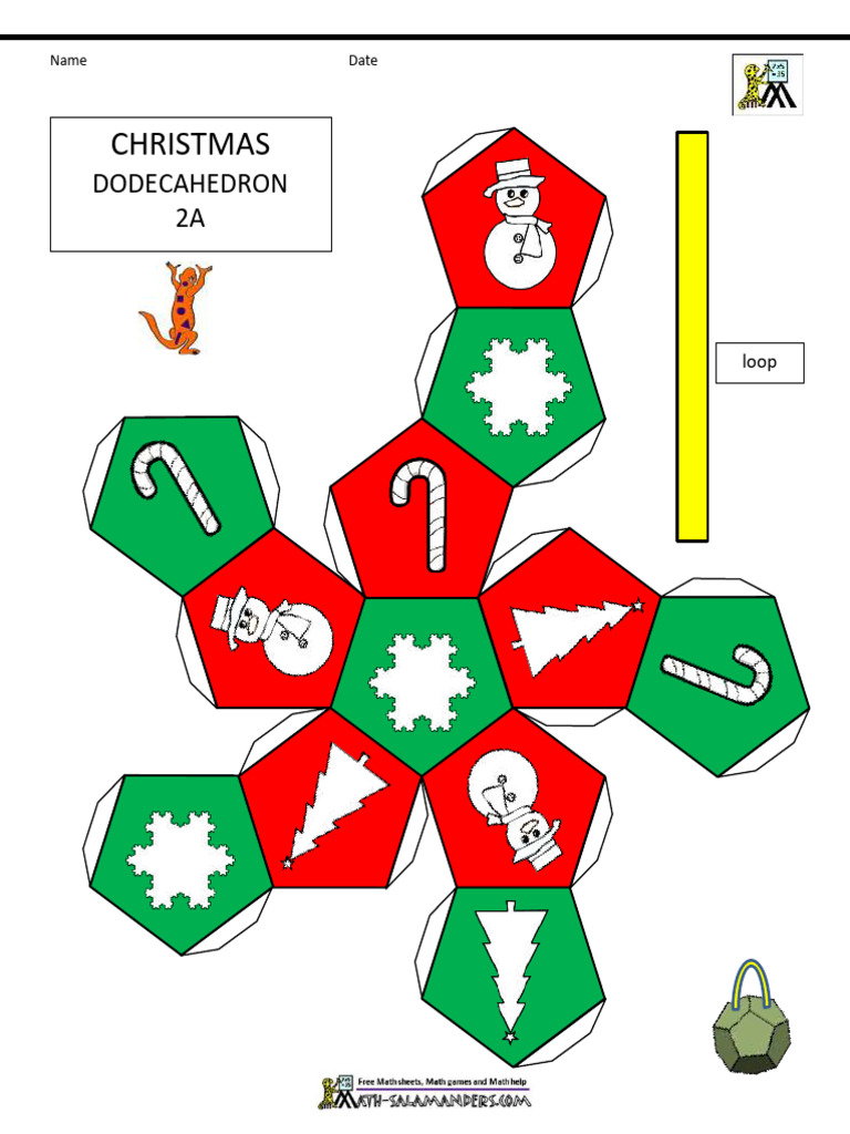 Christmas Dodecahedron Net 2 | PDF