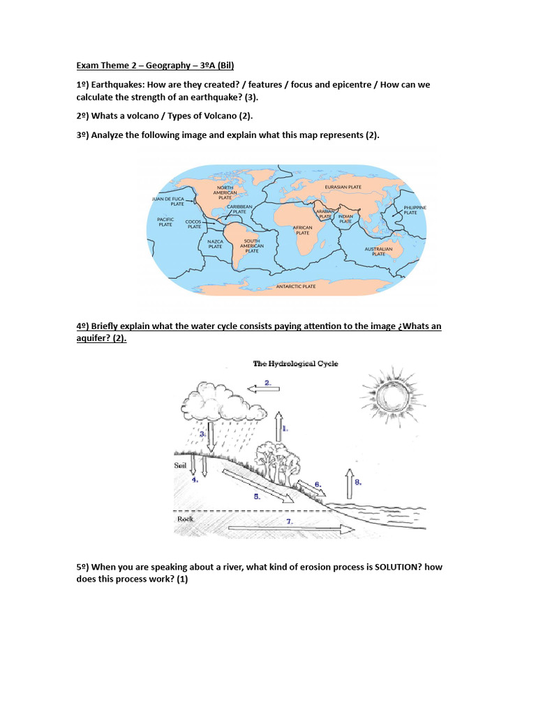 Exam 3ºA - Earthquakes and Volcanoes | PDF