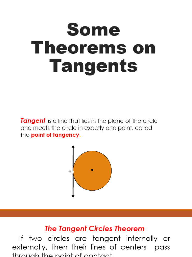 Theorems on Circle Tangents | PDF | Circle | Tangent