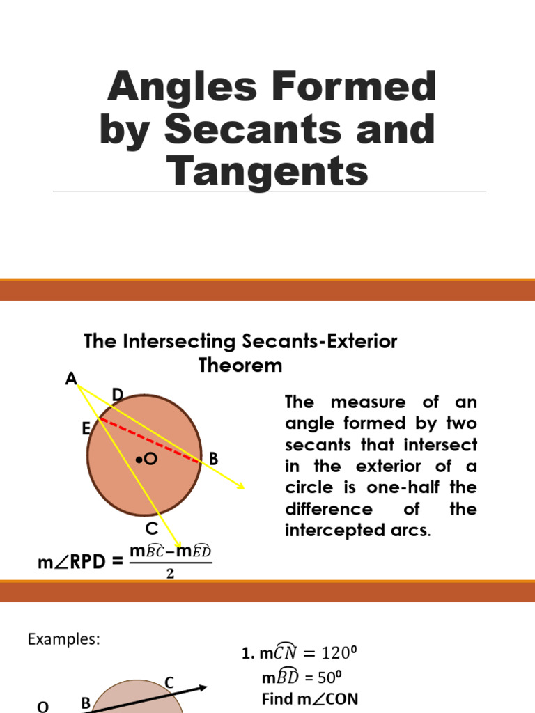 Angles of Secants and Tangents | PDF | Trigonometric Functions | Angle